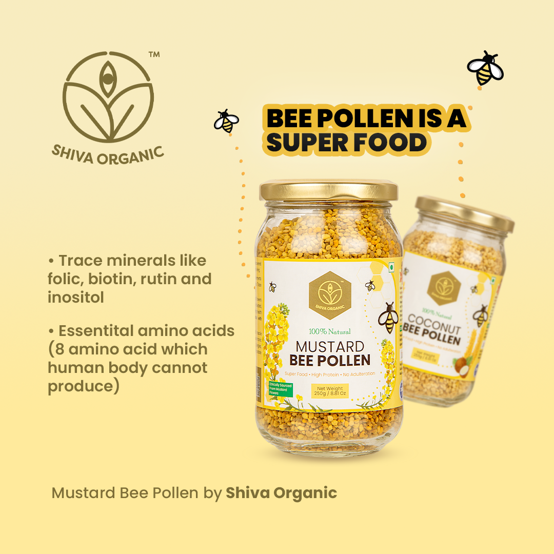 Mustard Bee Pollen | Natural Superfood | Shiva Organic