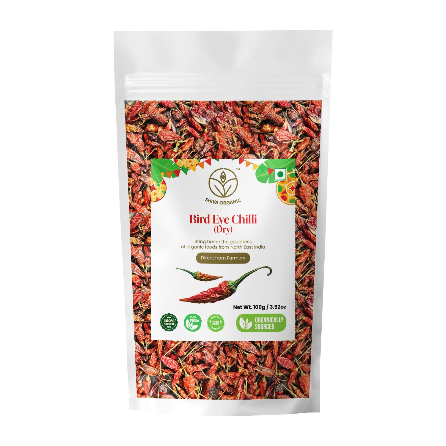 Bird Eye Chilli Dry | Thai Chilli | Shiva Organic