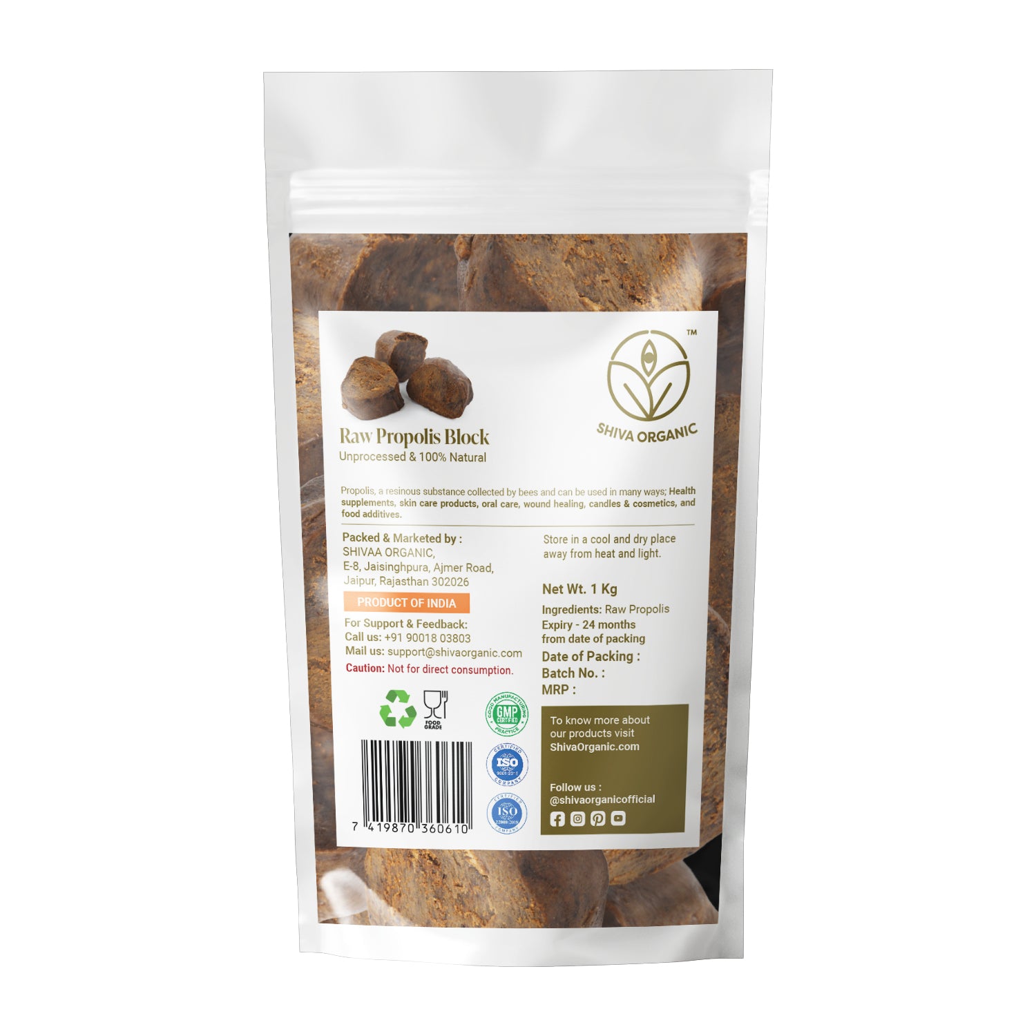 Propolis - Raw | Nature's Golden Treasure | Shiva Organic