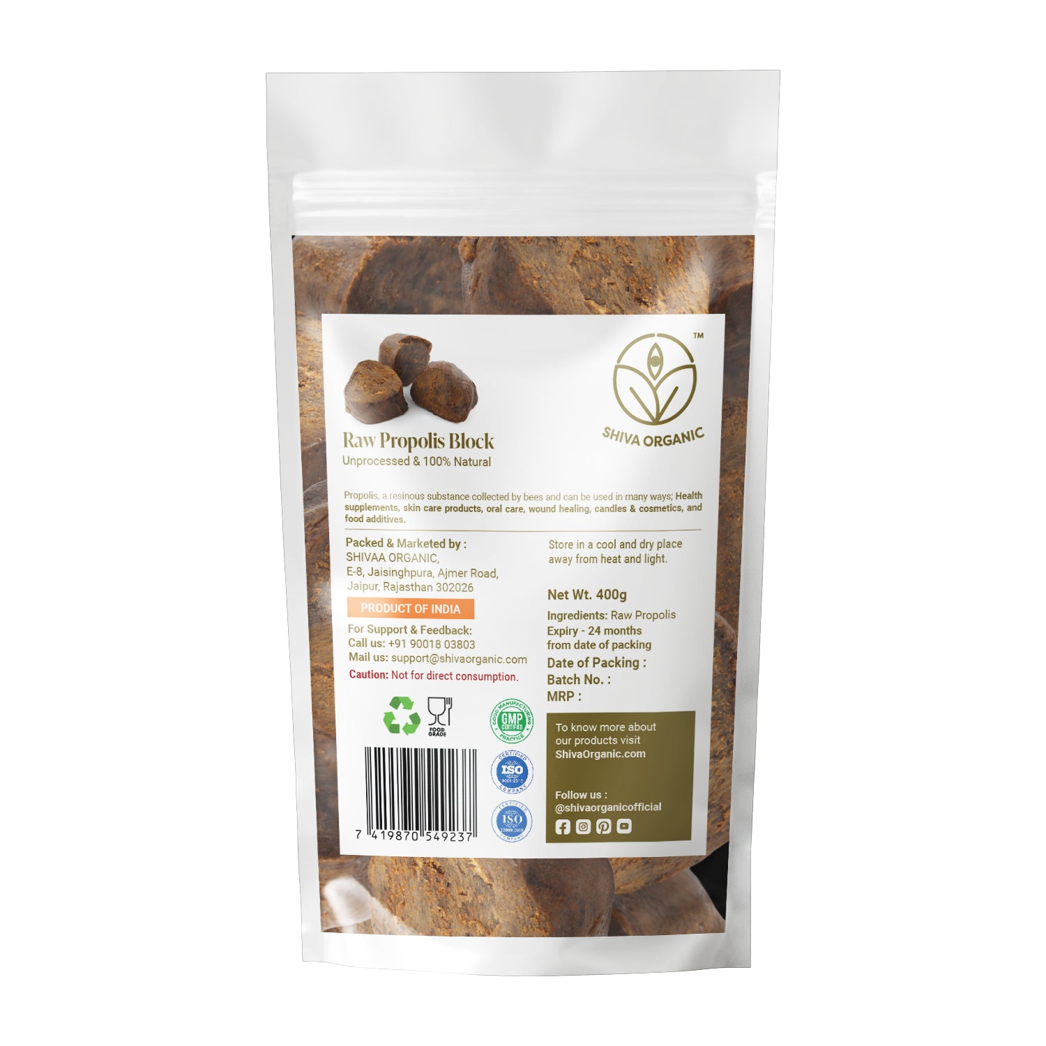 Propolis - Raw | Nature's Golden Treasure | Shiva Organic