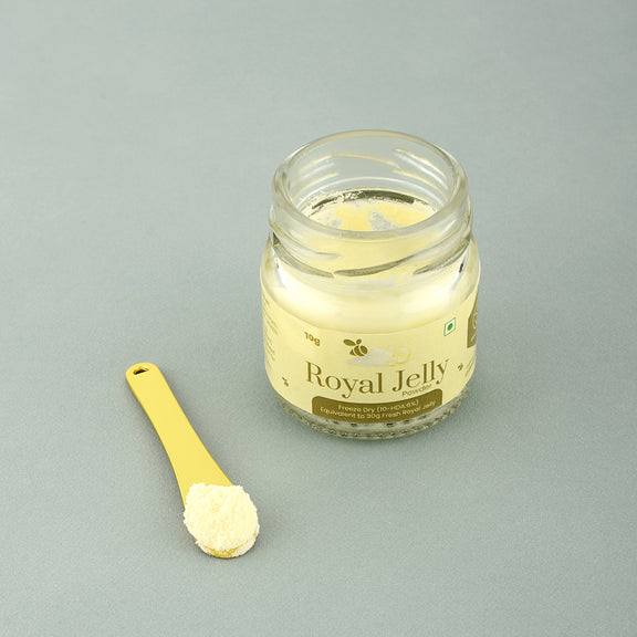 Royal Jelly Powder - Freeze Dry 10-HDA:6% | Queenbee Jelly | Shiva Organic